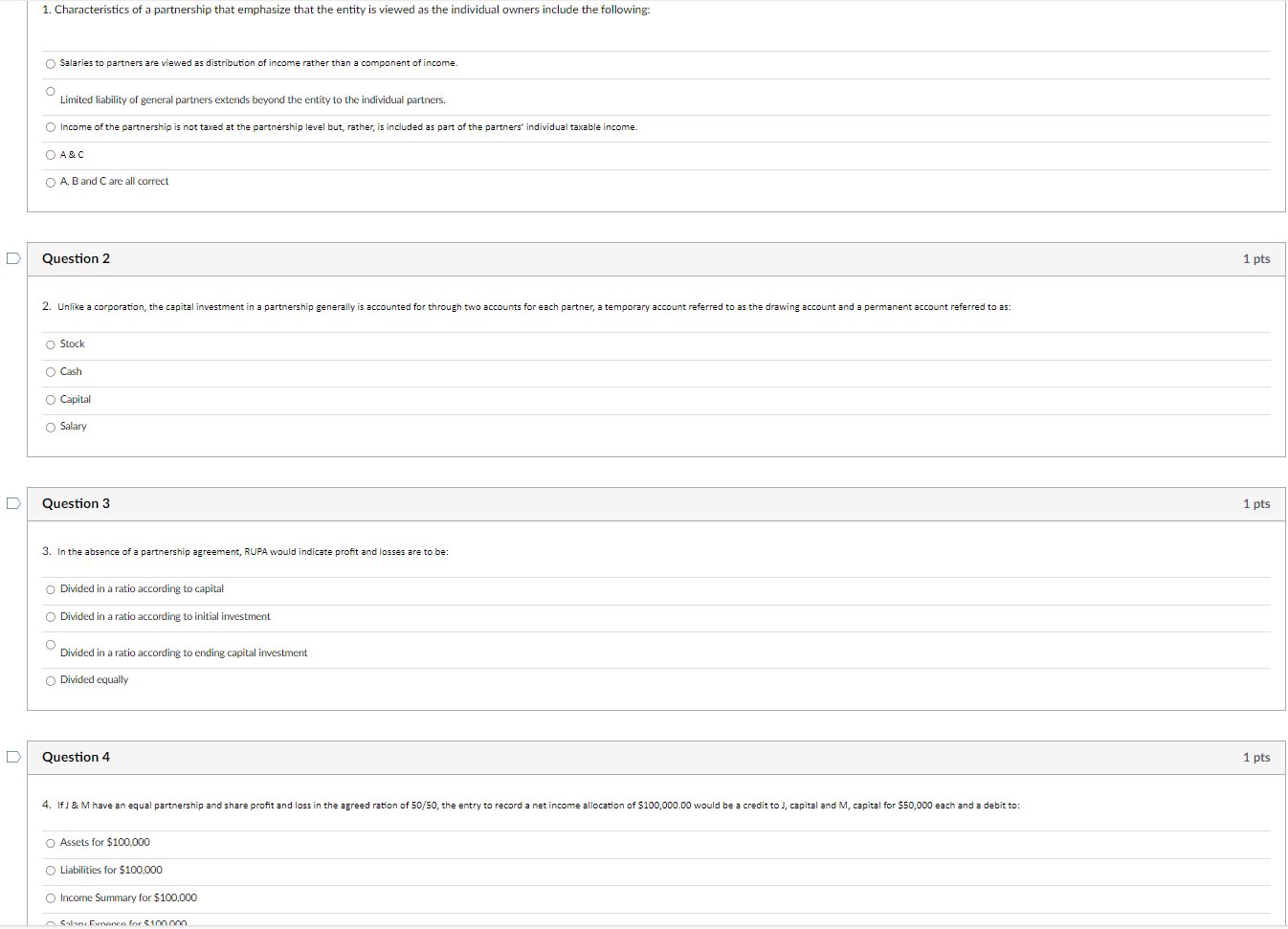 Solved 1. Characteristics of a partnership that emphasize | Chegg.com