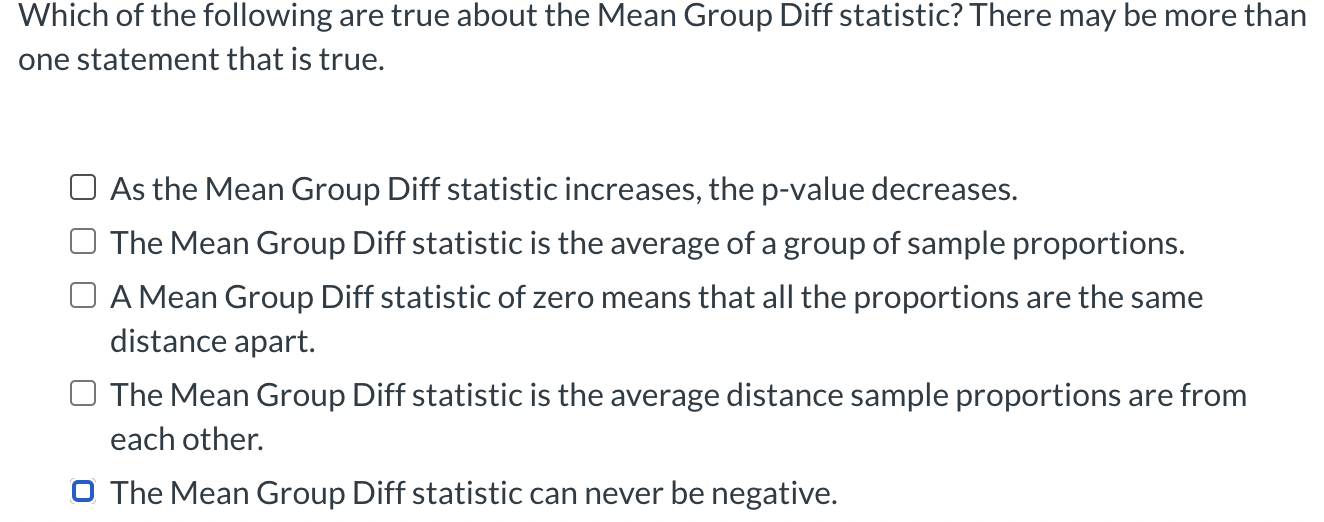 Solved Which of the following are true about the Mean Group | Chegg.com
