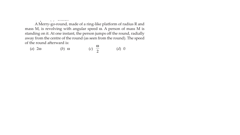 Solved code class="asciimath">A Merry-go-round, made of a | Chegg.com