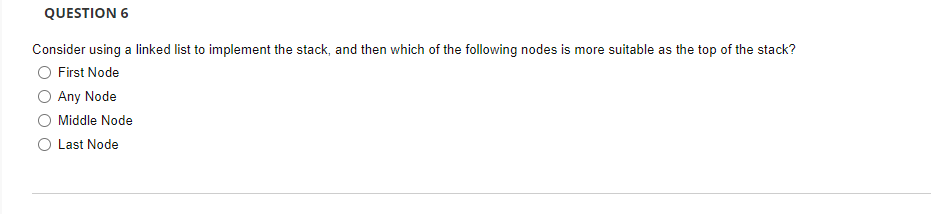 Solved QUESTION 6 Consider using a linked list to implement | Chegg.com