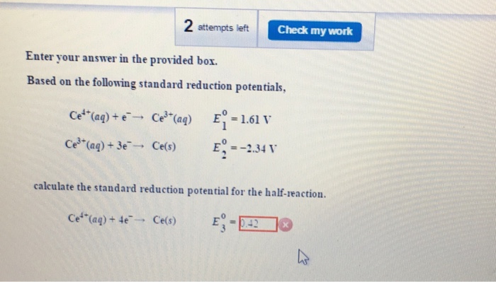 Solved Based on the following standard reduction potentials, | Chegg.com