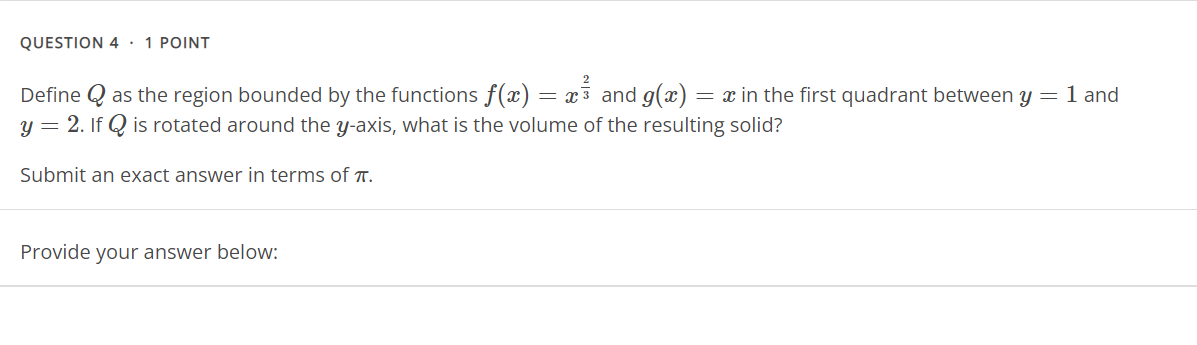 Solved Define Q as the region bounded by the functions | Chegg.com