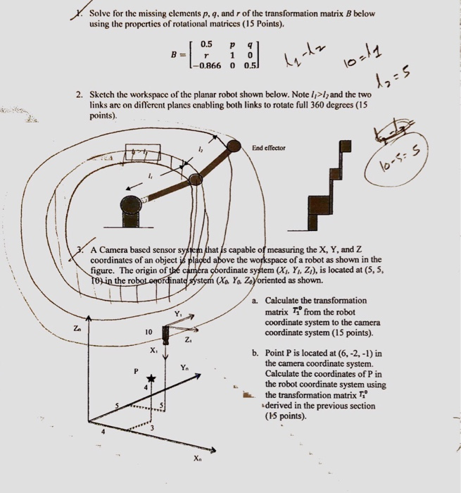 Solved Detail steps for the robotic problems.. only use the | Chegg.com