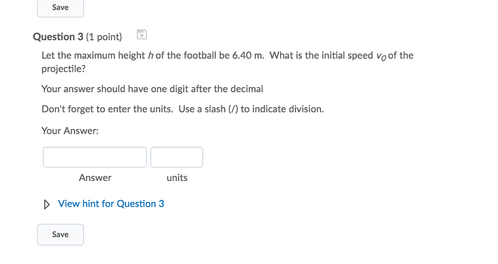 Solved Projectile Motion A football is launched from ground | Chegg.com