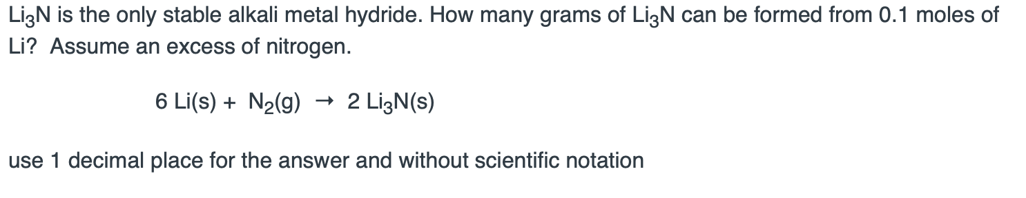 Solved Li3N is the only stable alkali metal hydride. How | Chegg.com