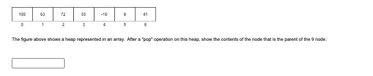 Solved The figure above shows a heap represented in an | Chegg.com