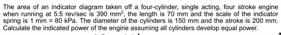 Solved The area of an indicator diagram taken off a | Chegg.com