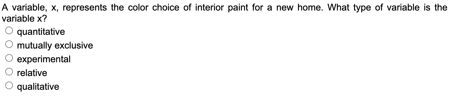 Solved A variable, x, represents the color choice of | Chegg.com