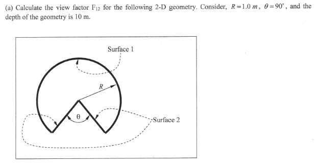 Solved (a) Calculate the view factor F12 for the following | Chegg.com