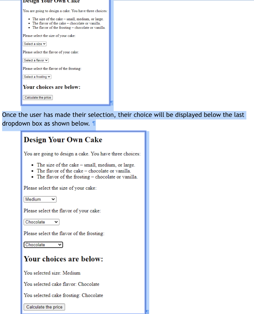 Solved Design Your UWA You are going to design a cake. You | Chegg.com