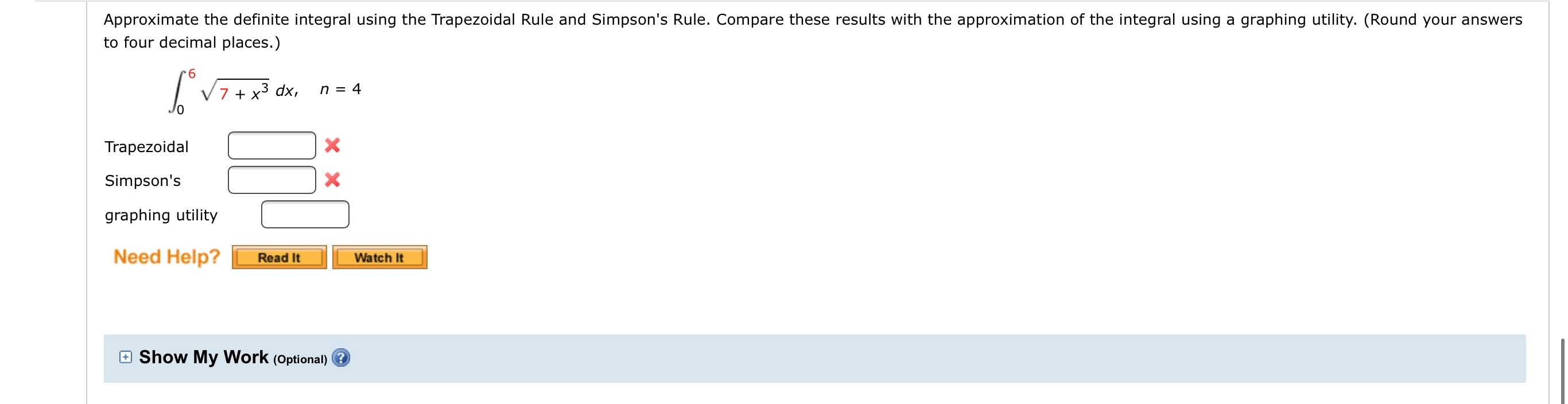 Solved Approximate the definite integral using the | Chegg.com