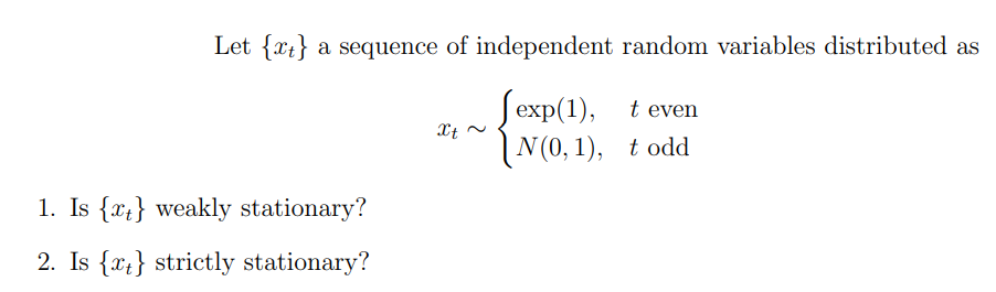 Solved Let {xt} a sequence of independent random variables | Chegg.com