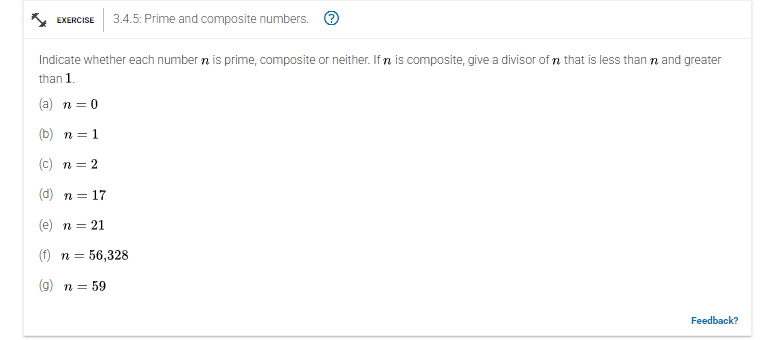 Solved Indicate whether each number n is ﻿prime, composite | Chegg.com