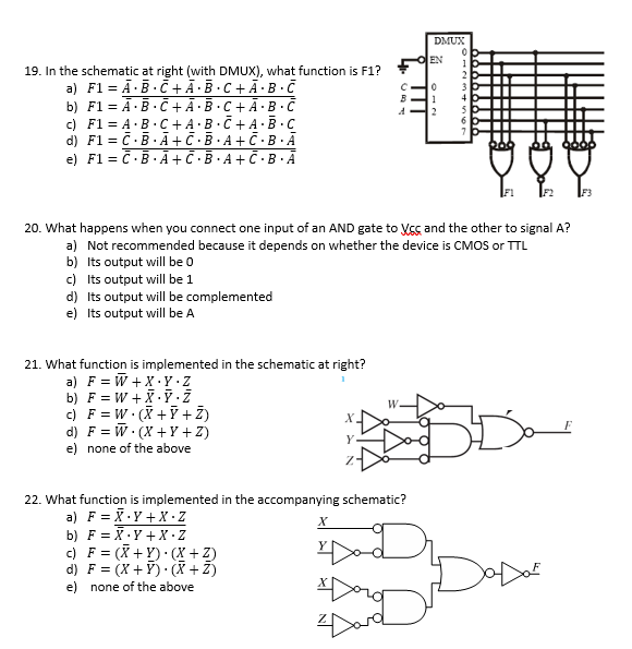 Solved 19. In the schematic at right (with DMUX), what | Chegg.com