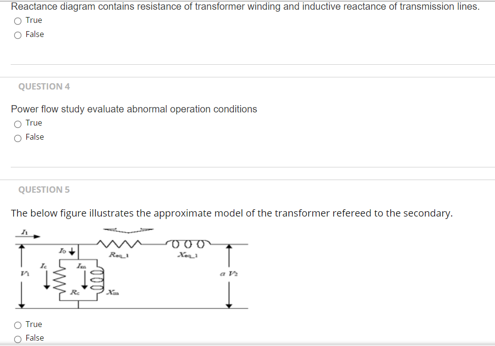 Solved Reactance diagram contains resistance of transformer | Chegg.com