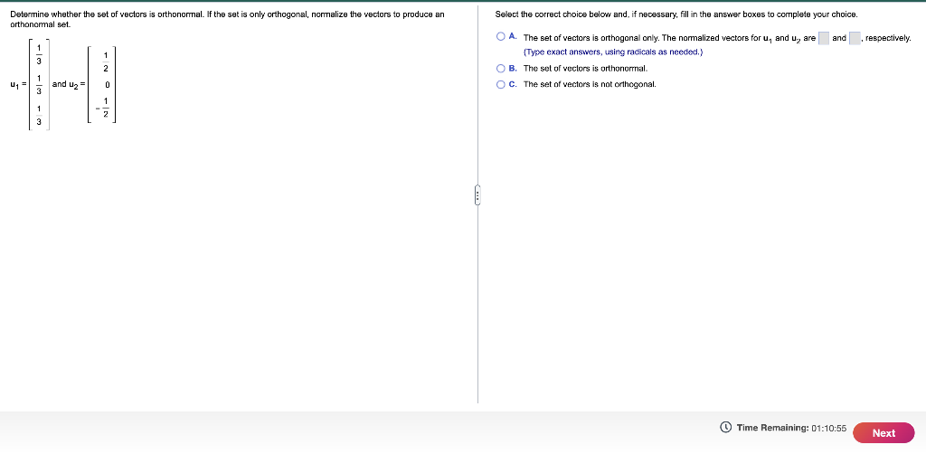 Solved Determine whether the set of vectors is orthonormal. | Chegg.com