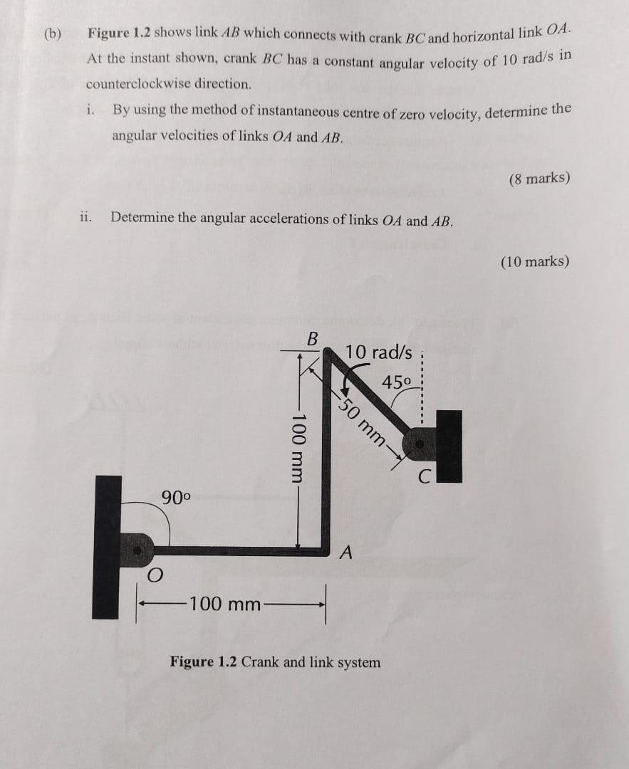 Solved (b) Figure 1.2 shows link AB which connects with | Chegg.com