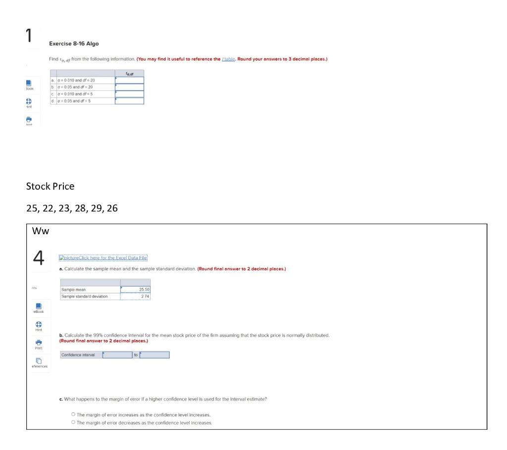 Solved 1 Exercise 8-16 Algo Find te of from the following | Chegg.com