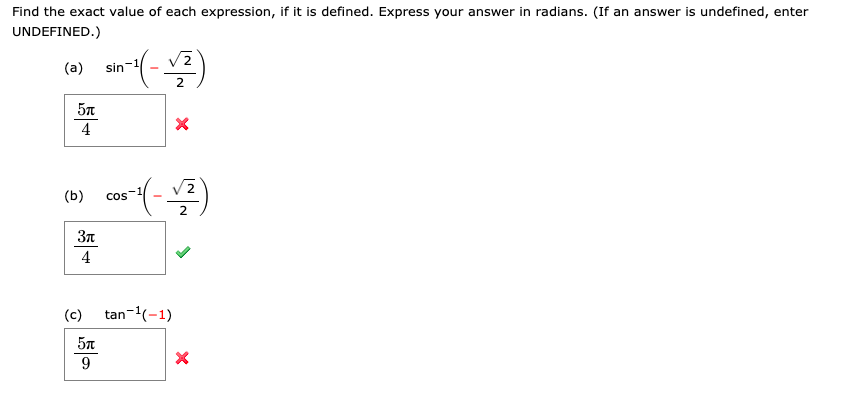 Solved Find the exact value of each expression, if it is | Chegg.com