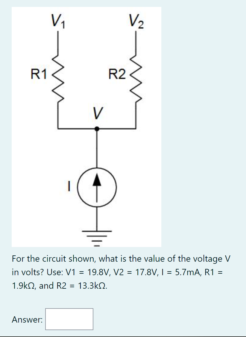 Solved VA V2 R1 R2 V For the circuit shown, what is the | Chegg.com