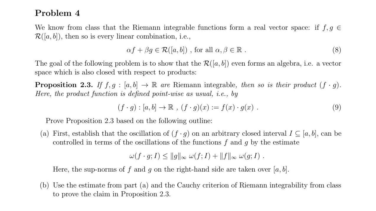 Solved Problem 4 : . We know from class that the Riemann | Chegg.com