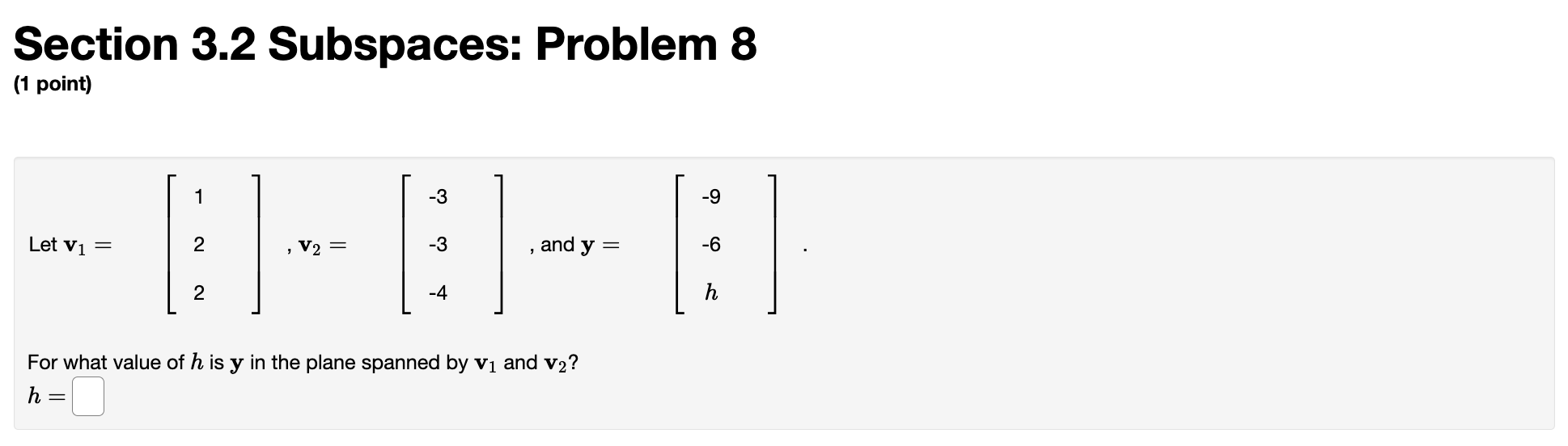 Solved Section 32 Subspaces Problem 8 1 Point Let 