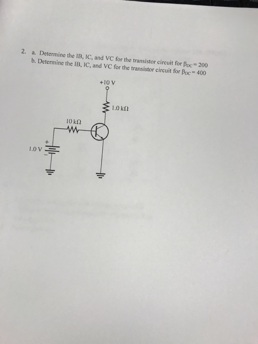 Solved a. Determine the IB, IC, and VC for the transistor | Chegg.com