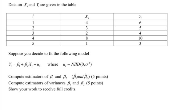 Solved Data on X and Y are given in the table 10 Suppose you | Chegg.com