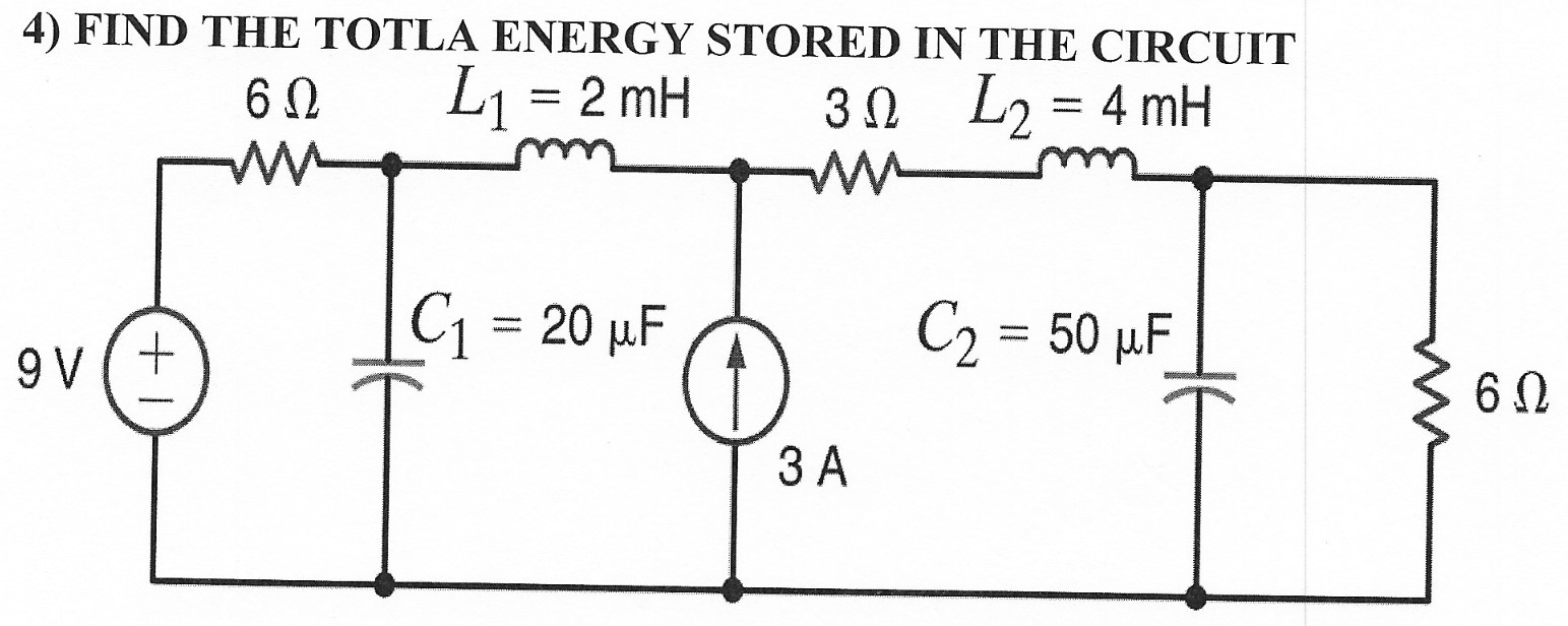 FIND THE TOTAL ENERGY STORED IN THE CIRCUIT | Chegg.com