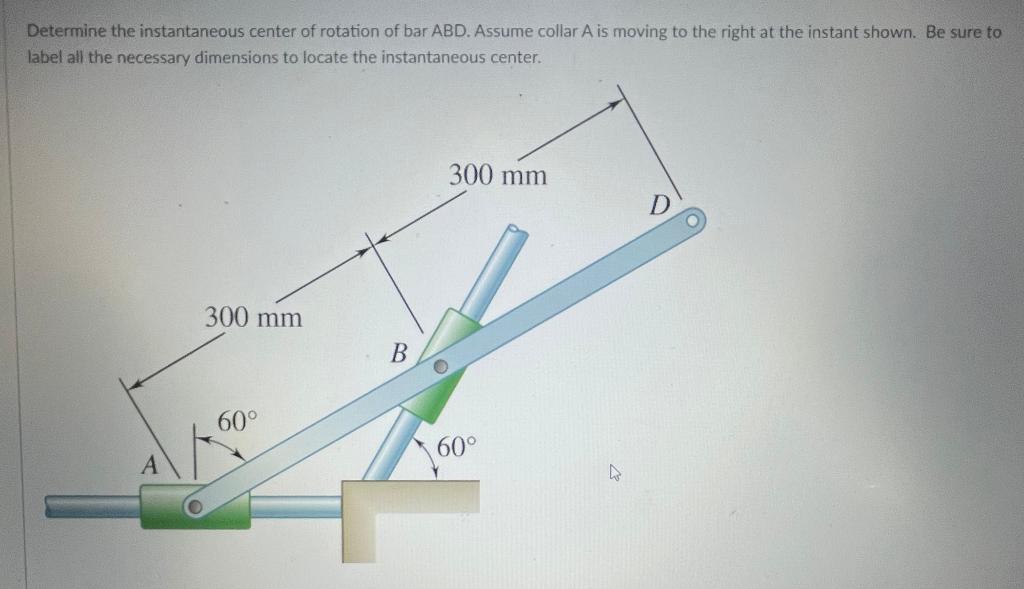 Solved determine the instantaneous center of rotation of Bar | Chegg.com