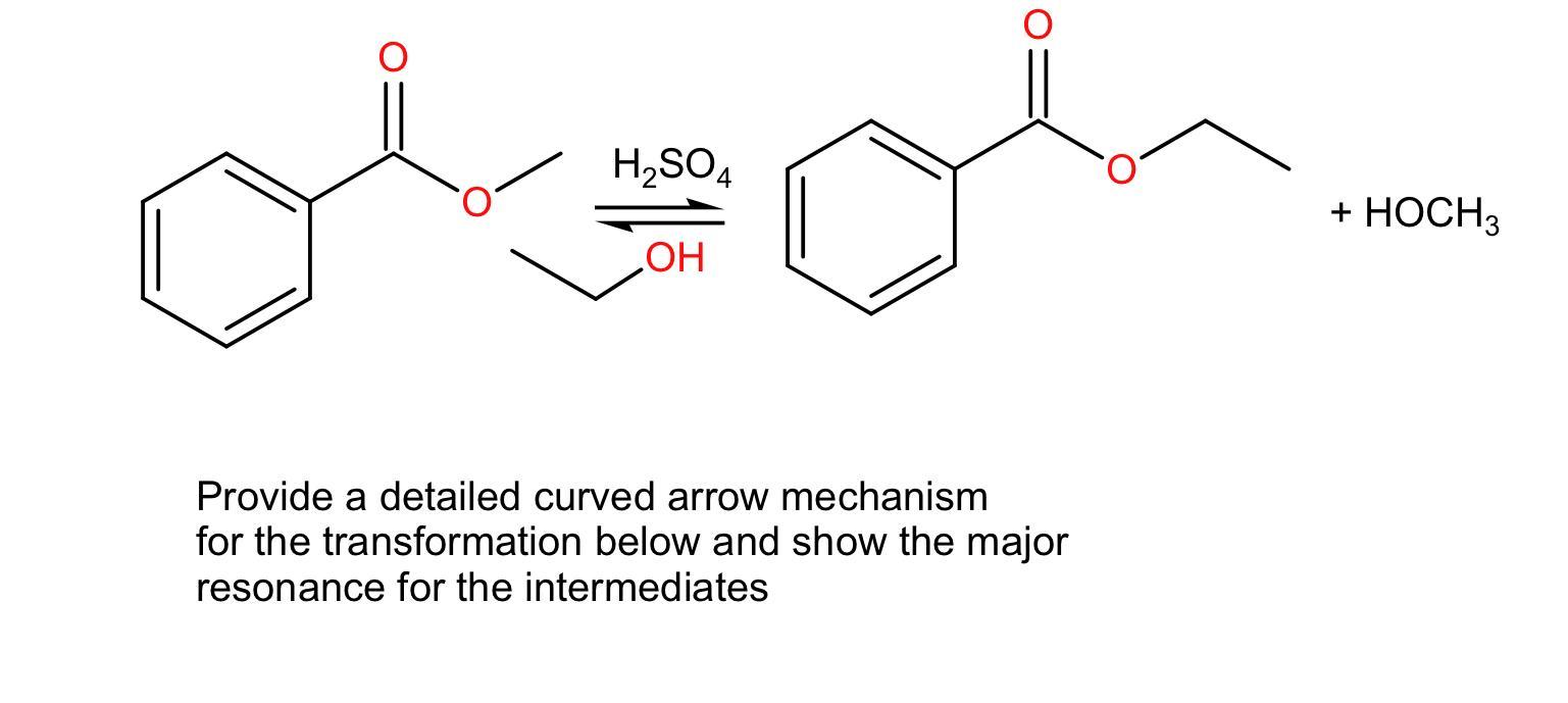 Solved o H2SO4 + HOCH3 OH Provide a detailed curved arrow | Chegg.com