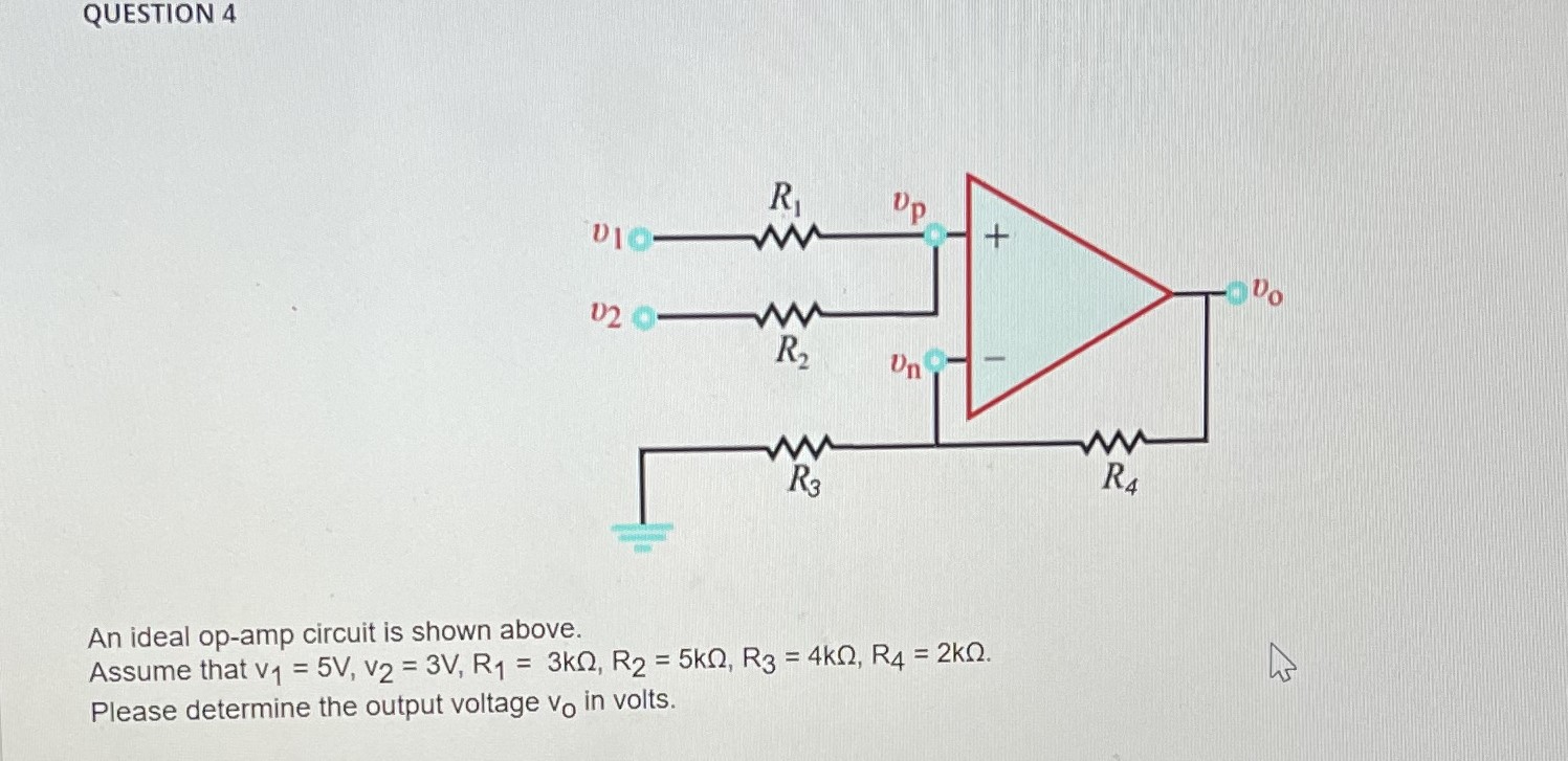 Solved An ideal op-amp circuit is shown above. Assume that | Chegg.com