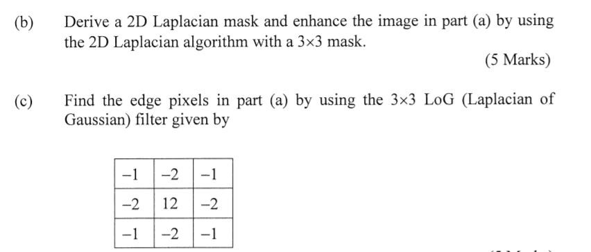 Solved 2. (a) (a Consider the following 3x5 image: 96 99 132 | Chegg.com