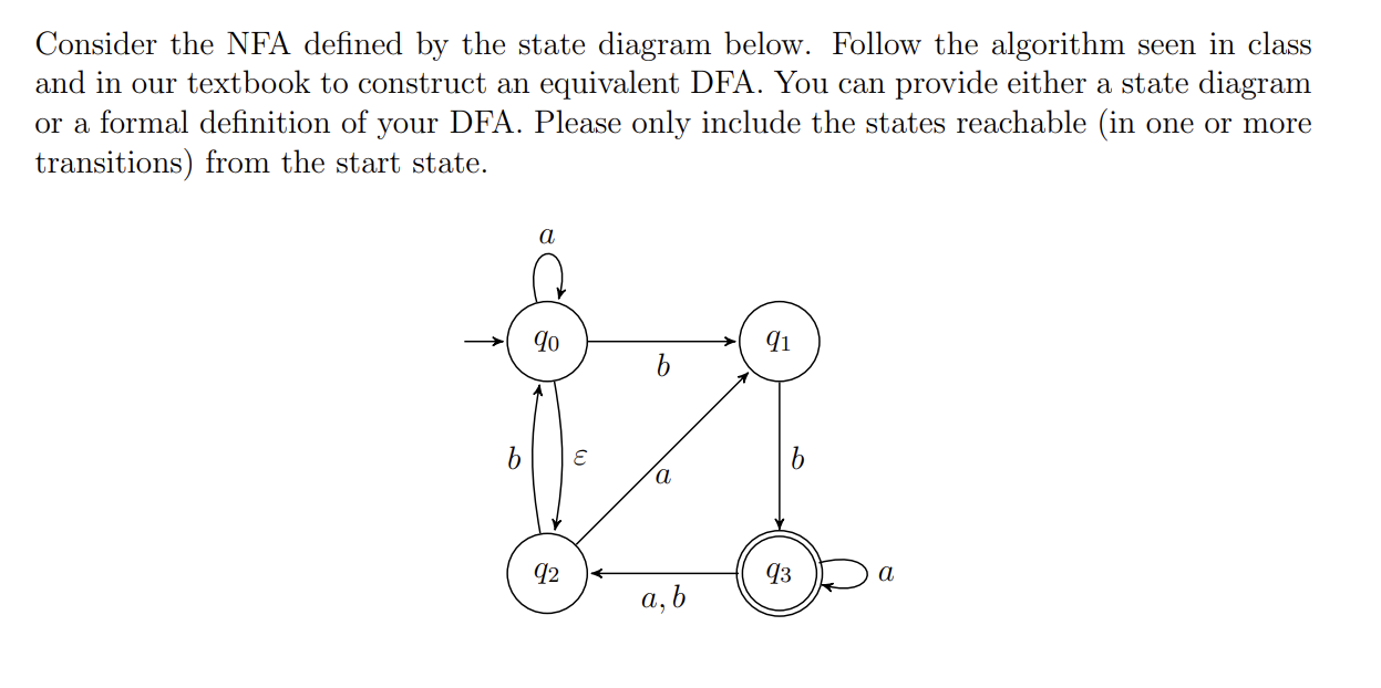 Solved Consider the NFA defined by the state diagram below. | Chegg.com
