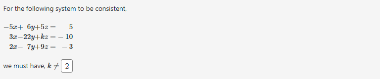Solved For the following system to be consistent, | Chegg.com
