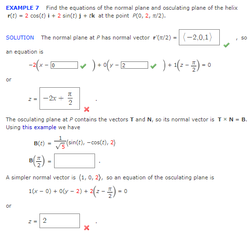 Solved EXAMPLE 7 Find the equations of the normal plane and | Chegg.com