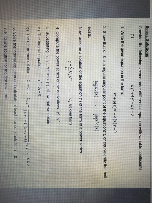 Solved Consider the following second order differential | Chegg.com