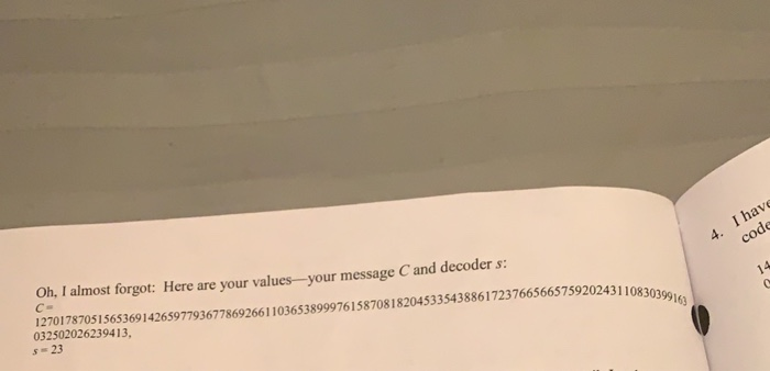 Solved Did you ever send coded messages to your friends as a | Chegg.com