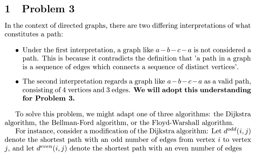 Solved Problem 3 (15 points). Given are a directed graph | Chegg.com
