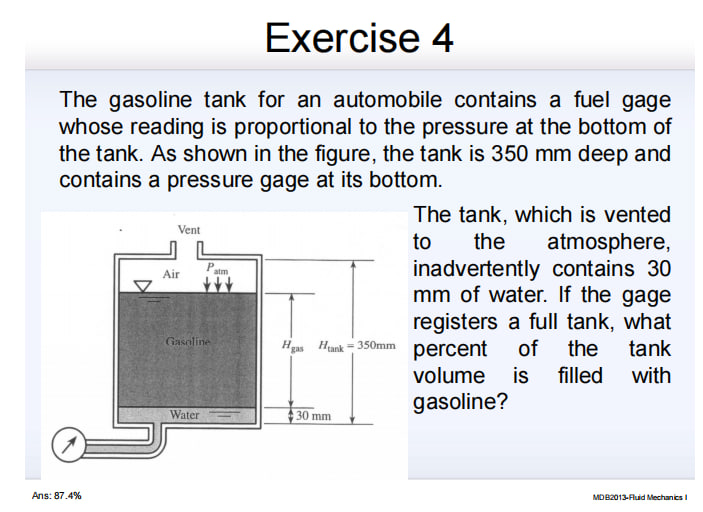 Solved Exercise 4The gasoline tank for an automobile | Chegg.com