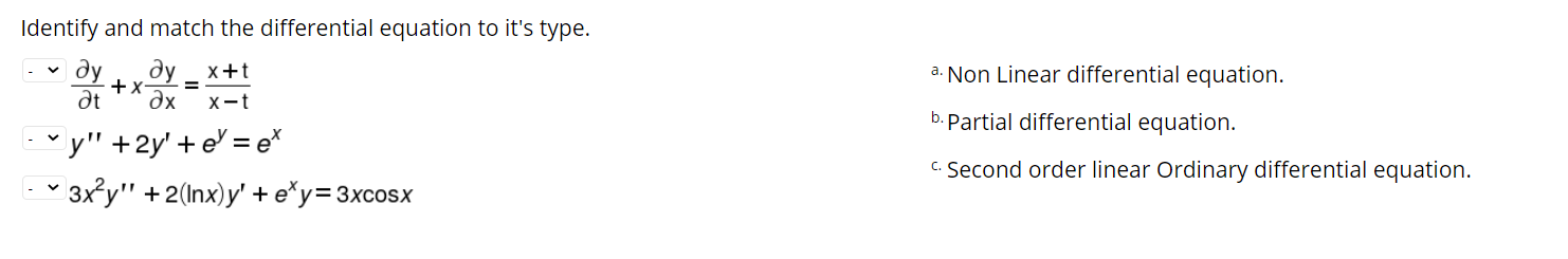 Solved a. Non Linear differential equation. = Identify and | Chegg.com