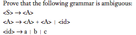 Solved Prove that the following grammar is ambiguous: | Chegg.com