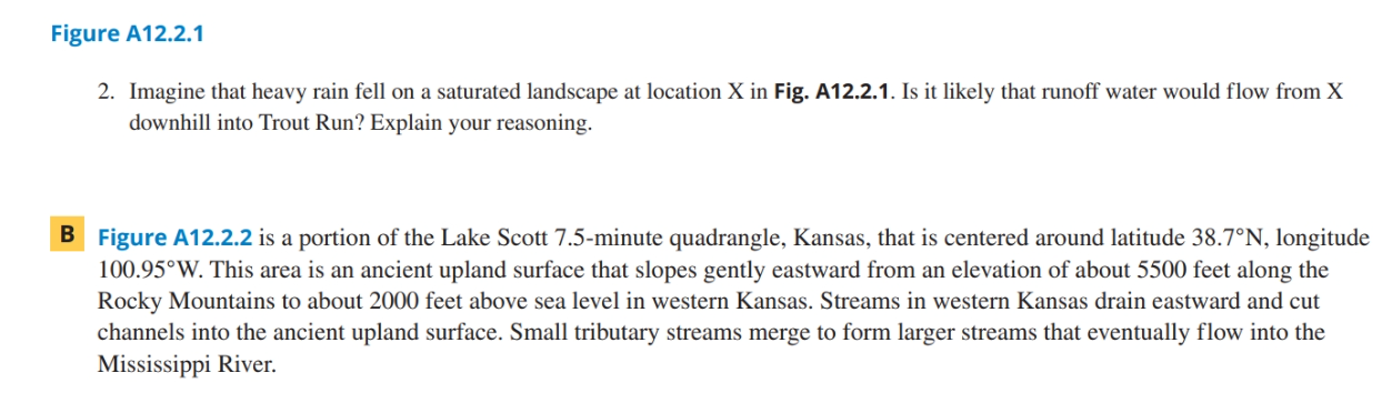 Solved 5. What are the gradient and sinuosity of the stream | Chegg.com
