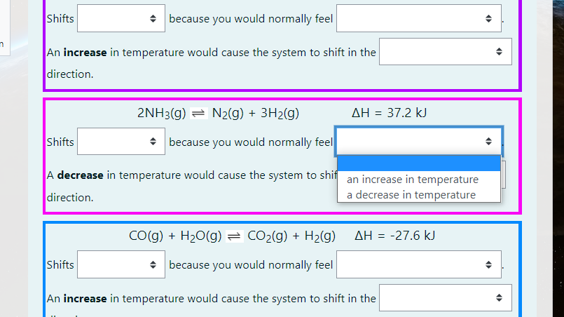 Solved Predict the effect of decreasing the temperature of | Chegg.com