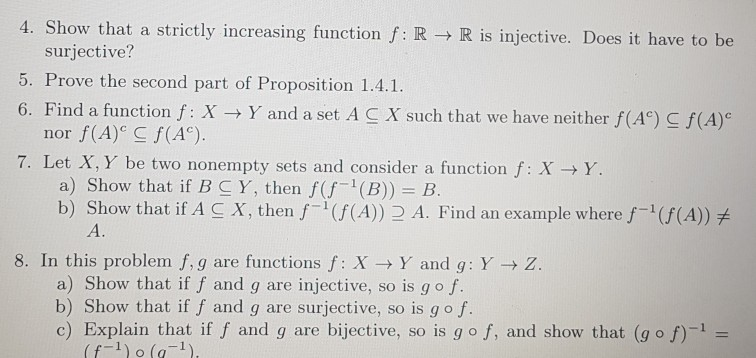 Solved 4 Show That A Strictly Increasing Function F R R