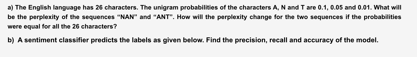 Solved a) The English language has 26 characters. The | Chegg.com