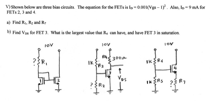 Solved Shown below are three bias circuits. The equation for | Chegg.com