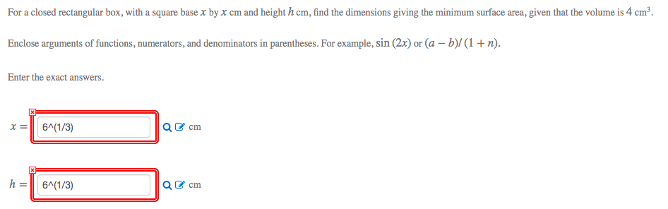 Solved For a closed rectangular box, with a square base x by | Chegg.com