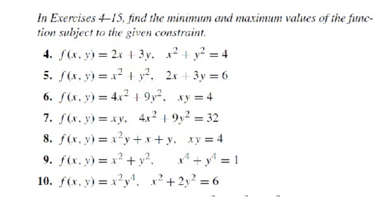 Solved In Exercises +15, find the minimum and maximum values | Chegg.com