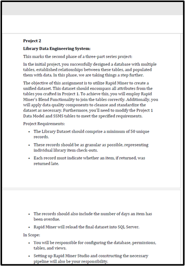Solved Project 2 Library Data Engineering System: This marks | Chegg.com